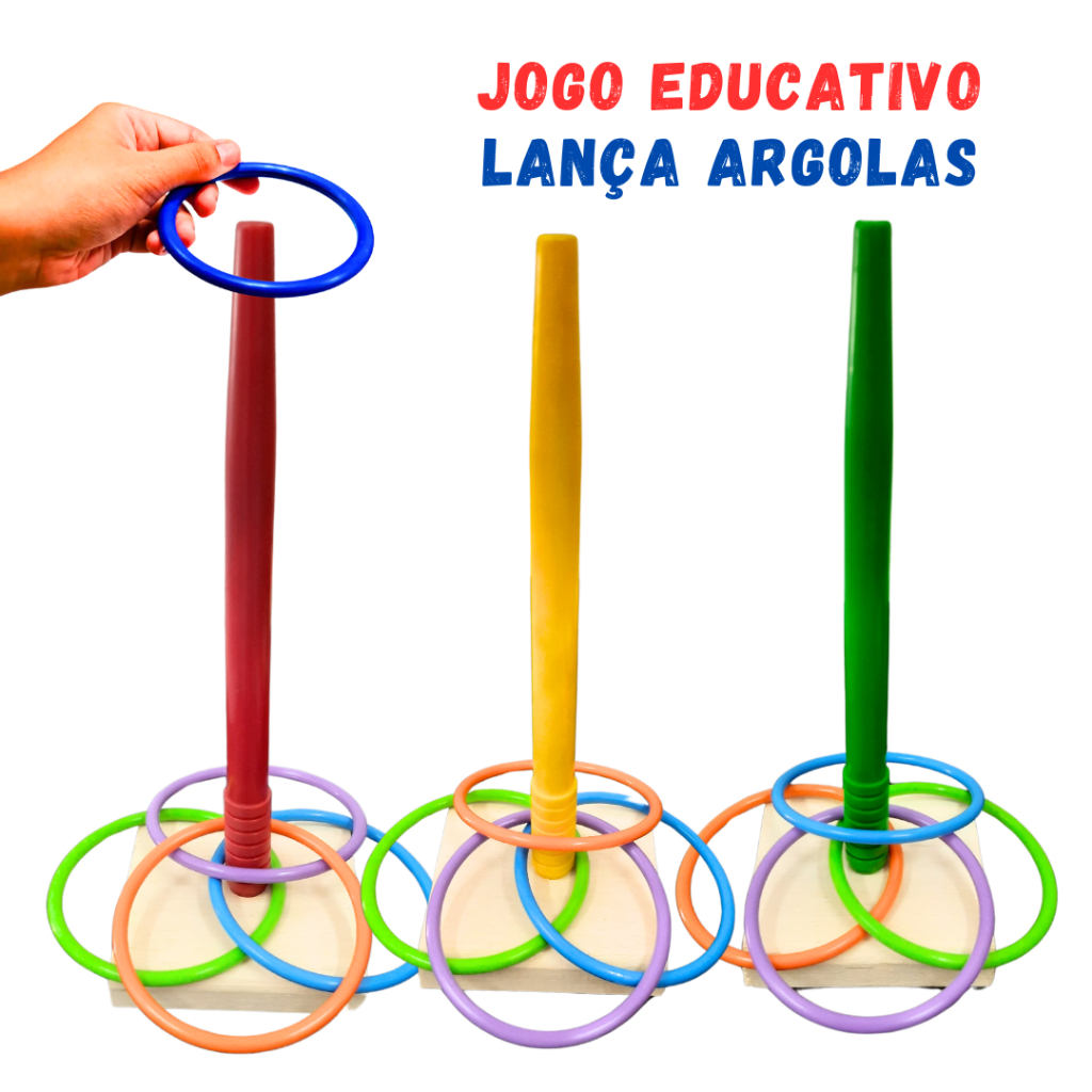 Jogo Lança Argolas 3 Alvos Brinquedo Educativo Arremesso Festa Junina ...