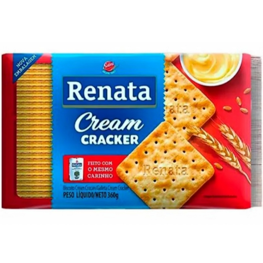 Bolacha Biscoito Cream Cracker Tradicional Renata 360g Kit com 5 ...