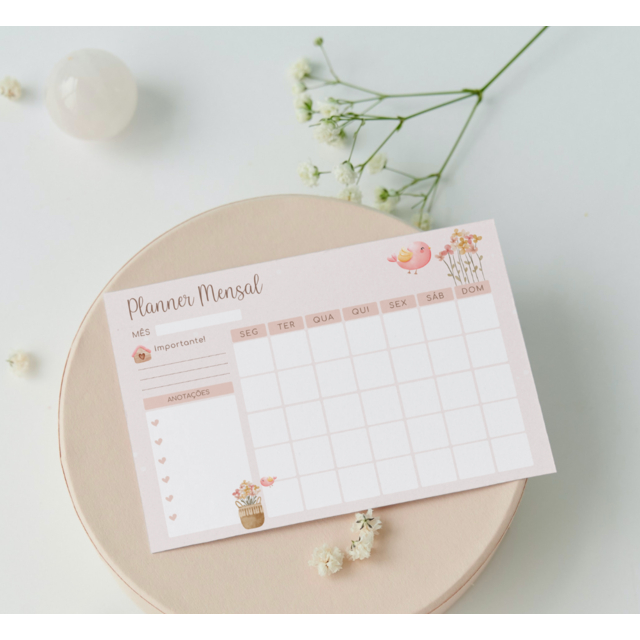 Planner Mensal com imã planeje seu mês | Shopee Brasil