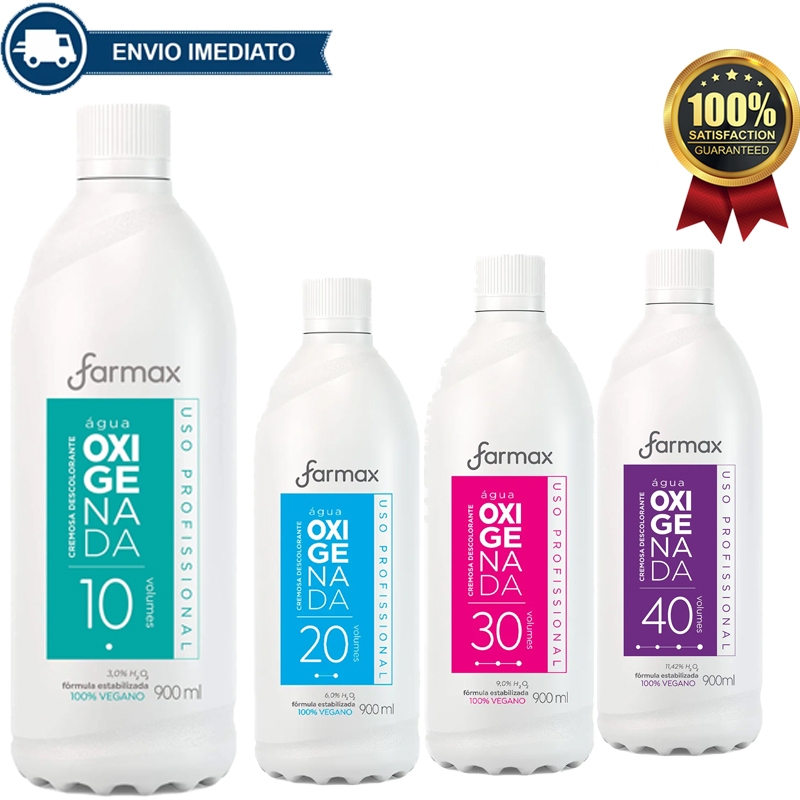 Água Oxigenada 10 VOL, 20 VOL, 30 VOL e 40 VOL de 900ml | Shopee Brasil