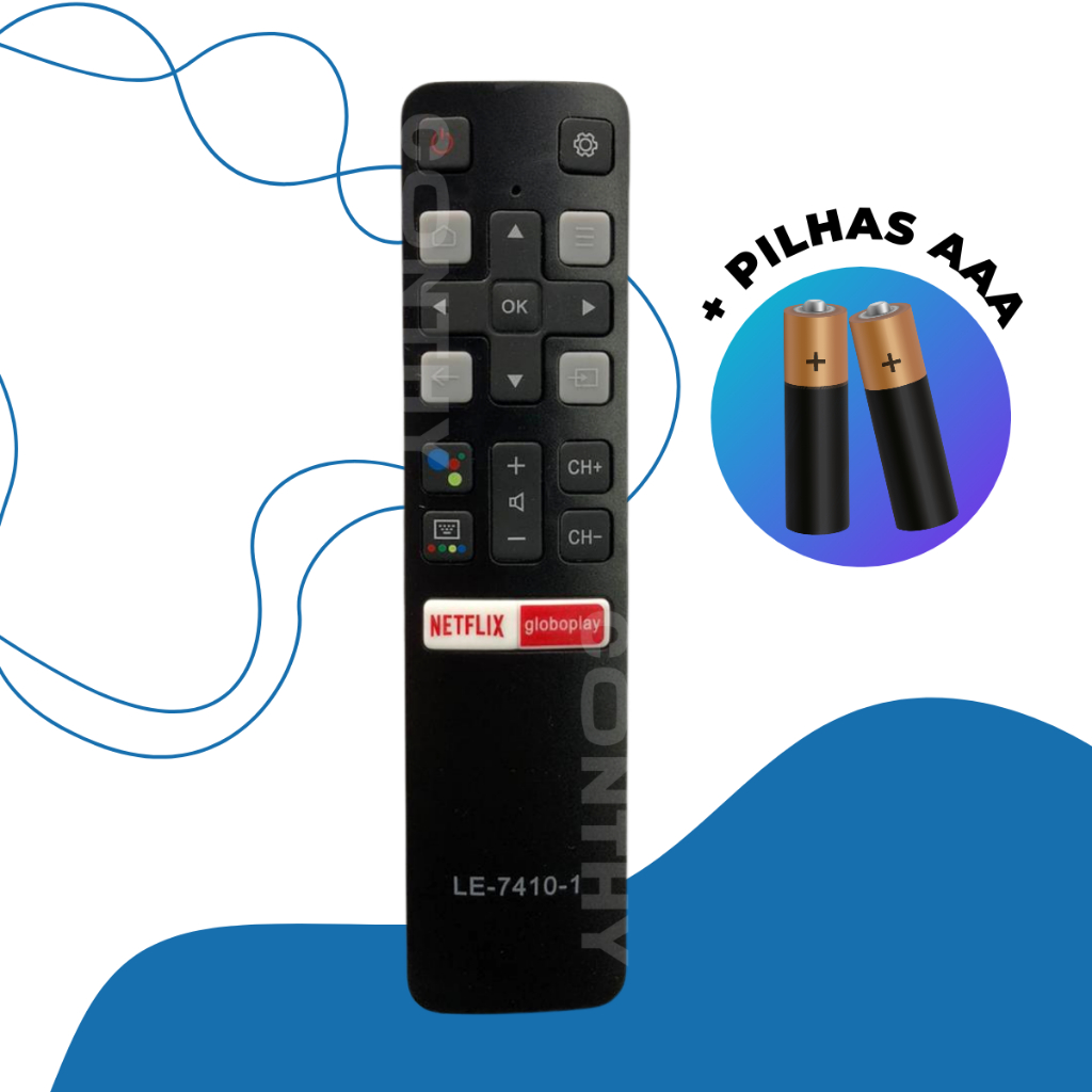 Controle Remoto TCL para Smart TV com Botões de atalho Netflix e ...