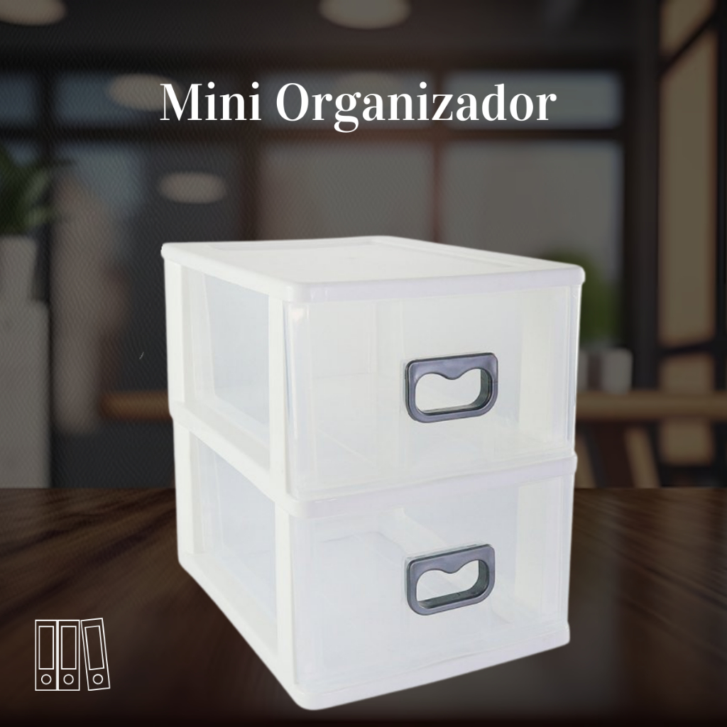 Mini Gaveteiro Organizador Branco Com 2 Gavetas Transparentes Para ...
