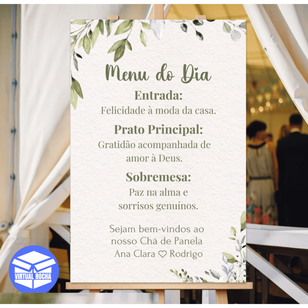 Placa decorativa em MDF Bem vindo ao nosso cha de panela menu do dia ...