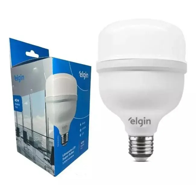 Lâmpada Led Super Bulbo 40W Bivolt 6500K Elgin | Shopee Brasil