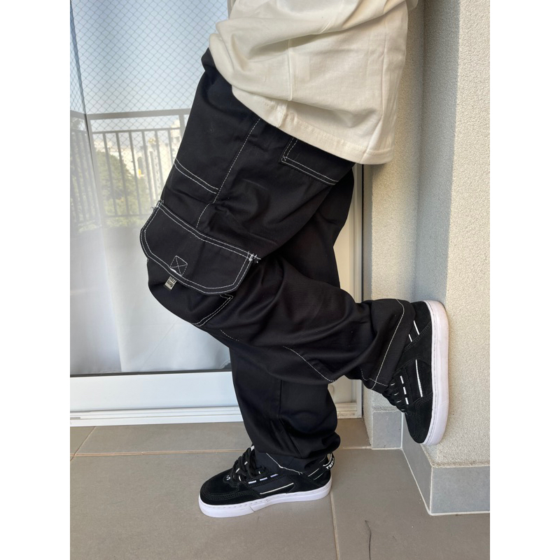 Calça cargo DAZZLING original larga jeans pesado | Shopee Brasil