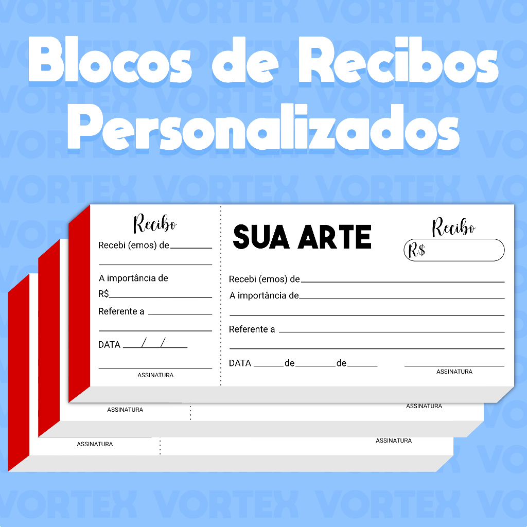 Blocos de Recibos Personalizado 21x9cm | Shopee Brasil