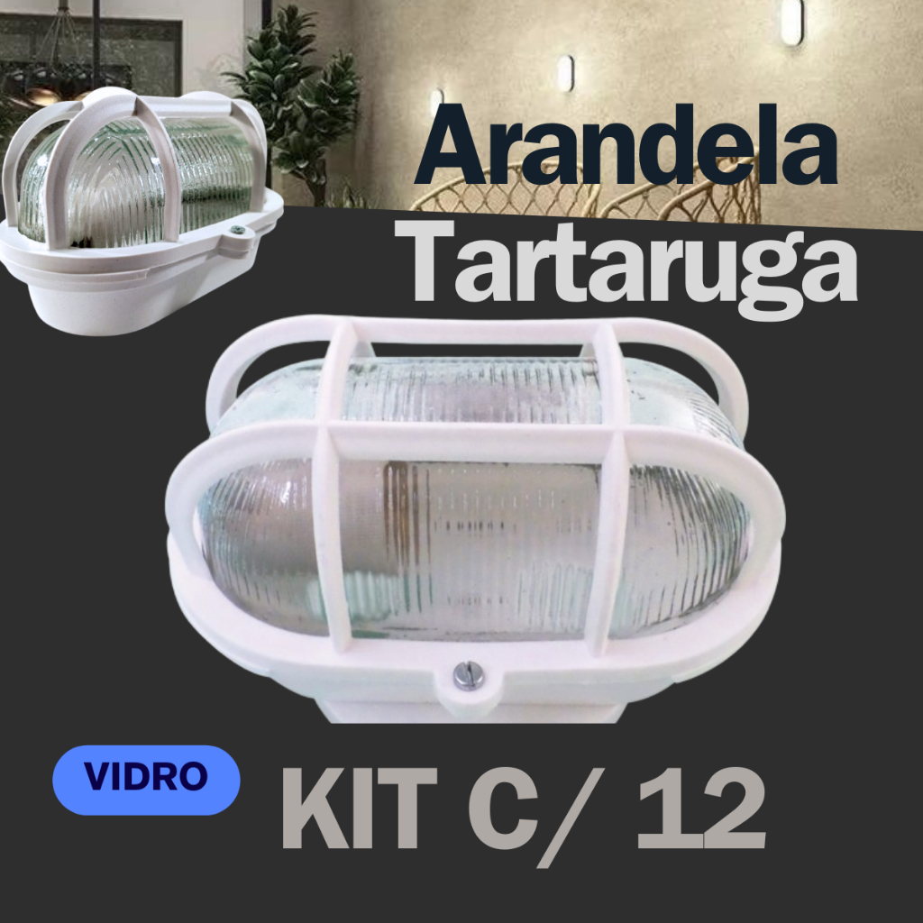 Luminária Arandela Tartaruga Externa Com Grade -Branca KIT 12 UNI | Shopee Brasil