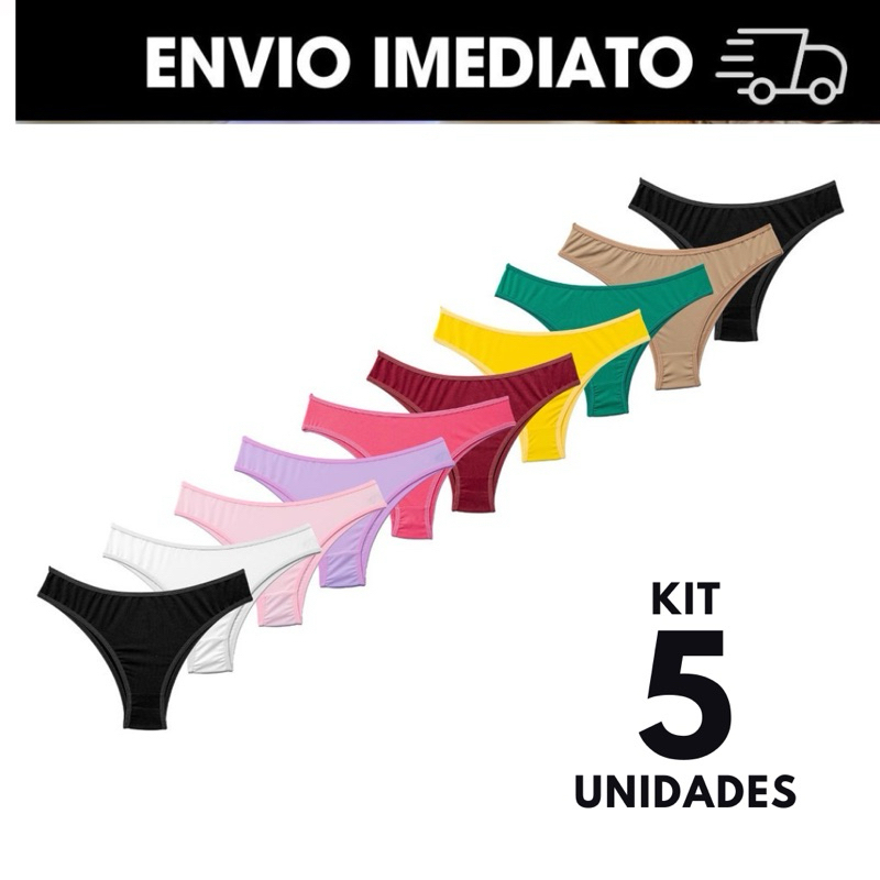 Kit 5 Calcinhas Básicas Tradicional | Shopee Brasil