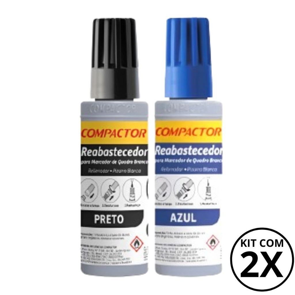Kit Reabastecedor Refil Para Quadro Branco - COMPACTOR - Faz a Boa!