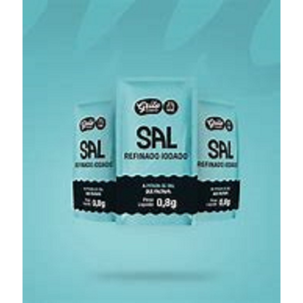 Sal Refinado sachê 0.08gr Grilo food service 100-200-300-400-500-1000 ...