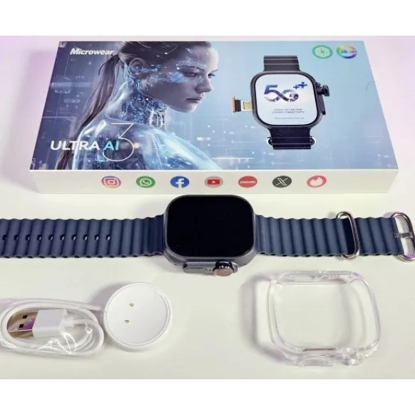 Relógio Smartwatch 5g Ultra 3 Ai Serie 10 Chip Câmera | Shopee Brasil