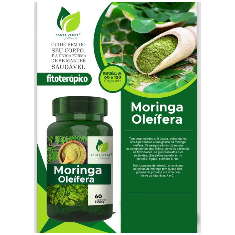 Moringa Oleifera 500MG 120 Capsulas Fonte Verde | Shopee Brasil