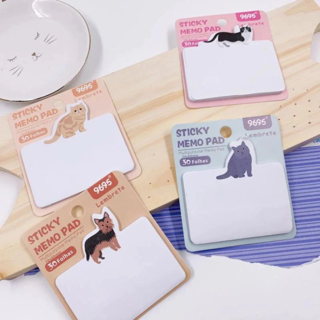Post It Bloco de Notas Adesivadas - Pets | Shopee Brasil