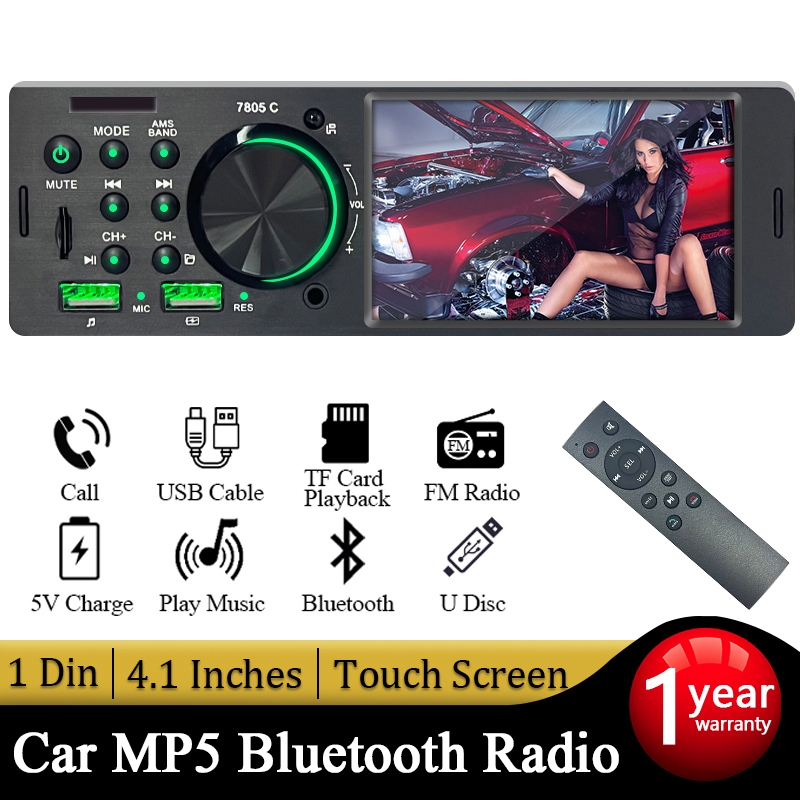 Central Multimídia Automotivo MP5 1 Din 4.1 Polegadas Bluetooth USB/TF Com Tela De Toque ||Sem ...