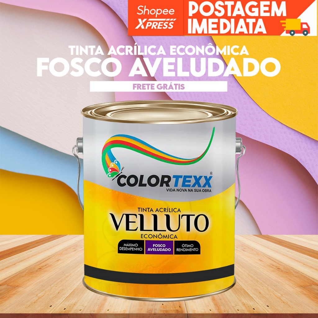 Tinta Acrilica Economica Fosco Aveludado Anti Mofo Parede 3,6 Litros ...
