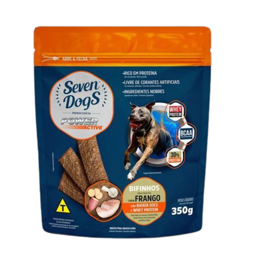 Petisco Seven Dogs Power Active Para Cães Adultos E Filhotes Com Whey ...