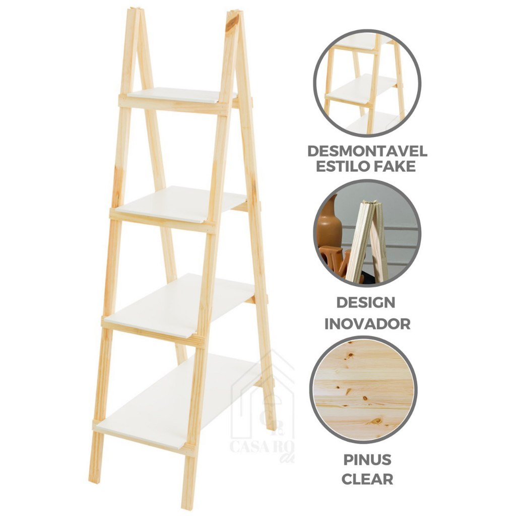 Escada Festa 135 cm Madeira Maciça 4 Andares | Shopee Brasil