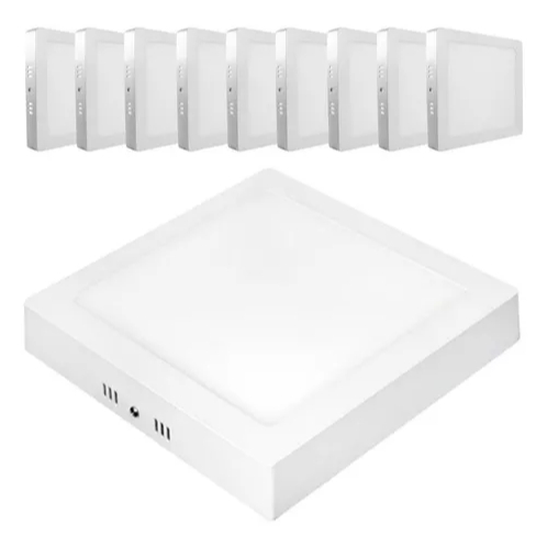 Painel LED 18W Sobrepor Quadrado Branco Frio Alumínio 20x20 KIT C/ 9 | Shopee Brasil