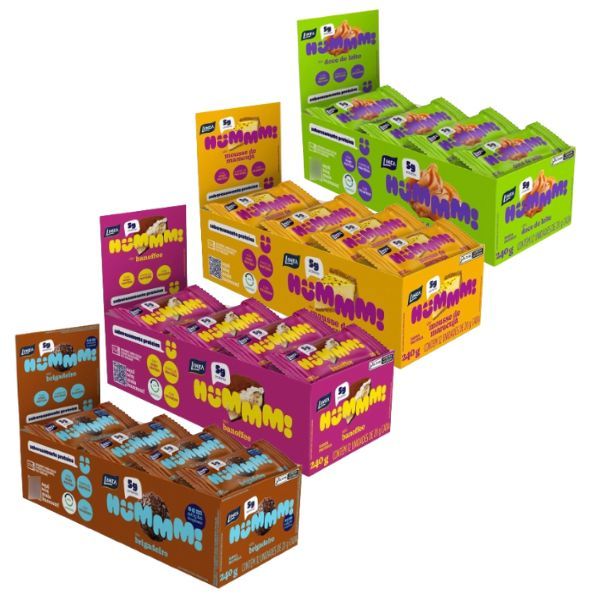 Barra de Proteína Linea Hummm Barra Proteica 20g 12un Sabores Sem ...