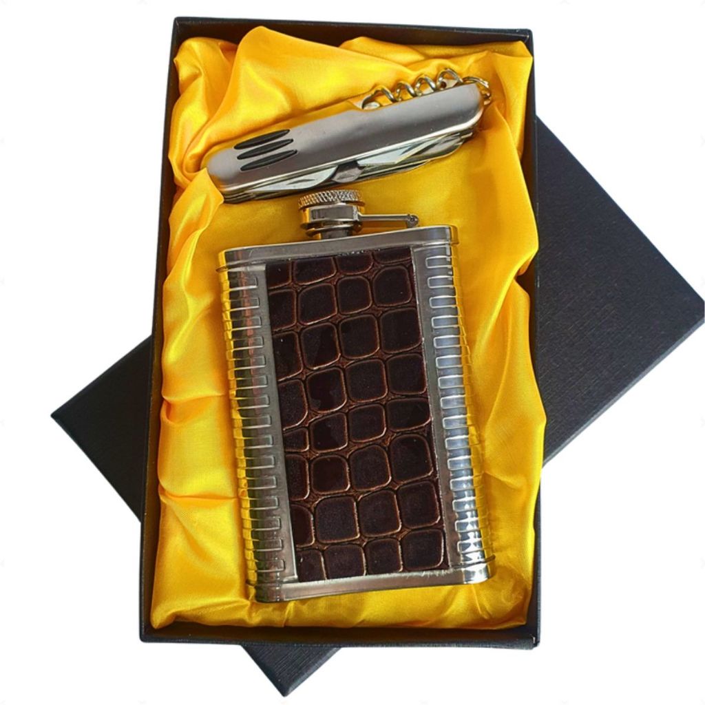 Kit Cantil Marrom Escuro Inox Com Canivete Multifuncional | Shopee Brasil
