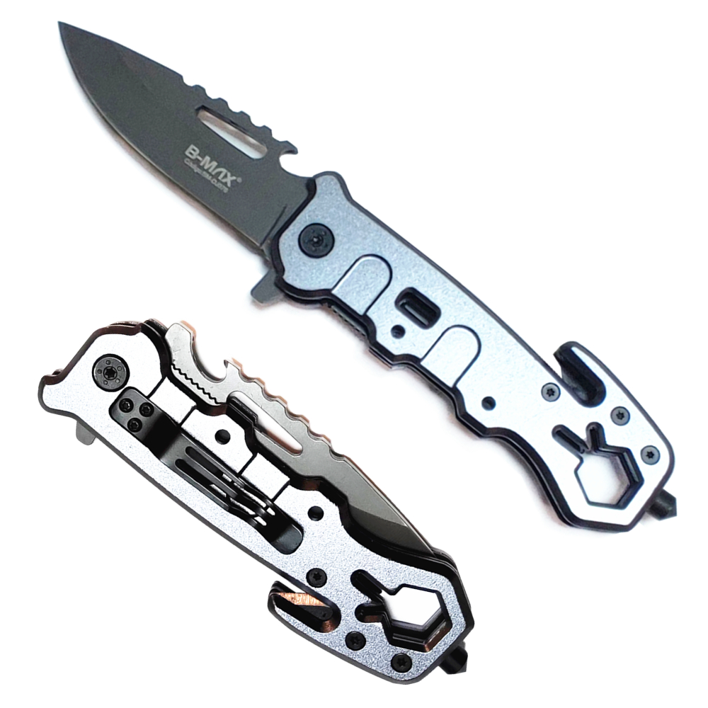 Canivete Tático Aço Preto Faca Retrátil Multiuso Para Pesca Camping ...