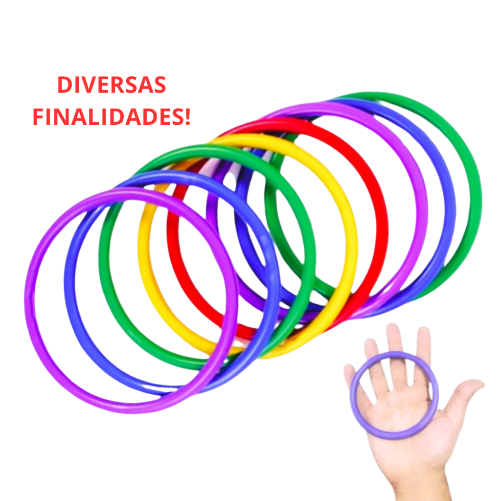 KIT 10 UNIDADES Argolas de Plástico Coloridas 10cm Jogo Arremesso Festa ...