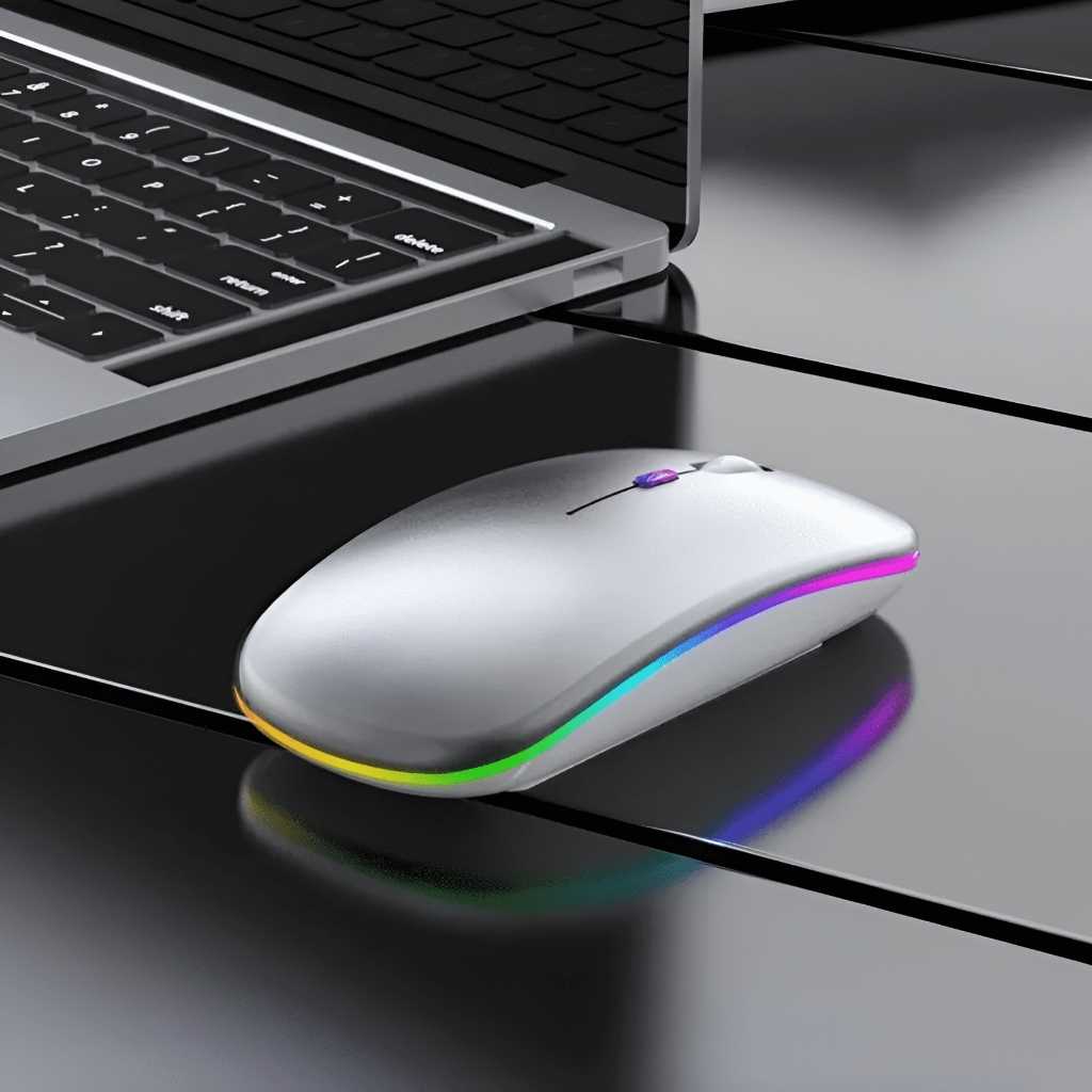 Mouse Sem Fio Recarregável Wireless Led Rgb Colorido Ergonômico Usb 2.4 Ghz | Shopee Brasil