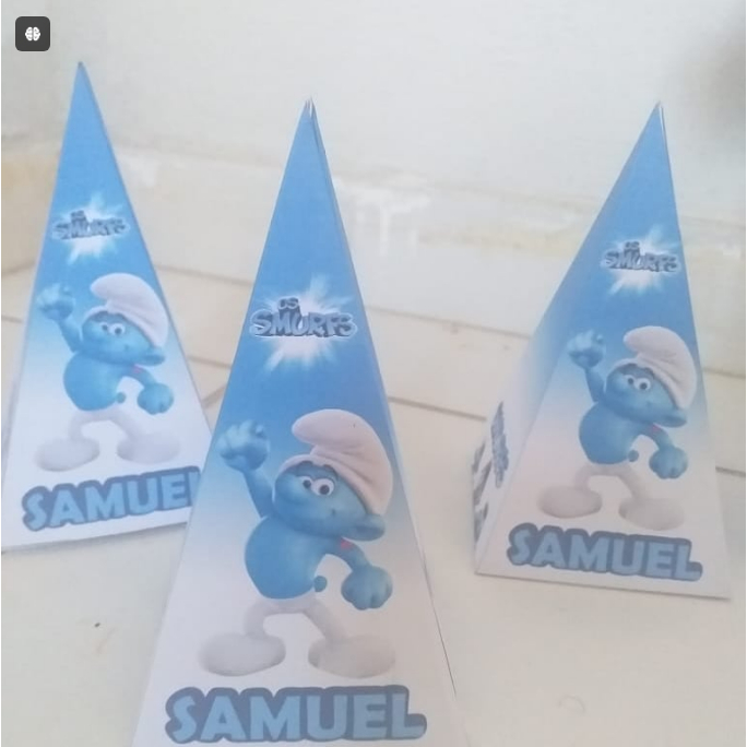 Kit 10 Caixinha Personalizada Tema os smurfs- Lembracinha Tema os ...