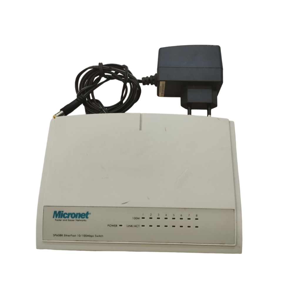 Micronet SP608K - Hub Switch Ethernet de 8 Portas 10/100Mbps | Shopee Brasil