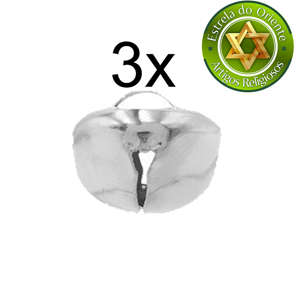 Kit 3x Guizo Xaoro Prata Grande 25mm | Shopee Brasil