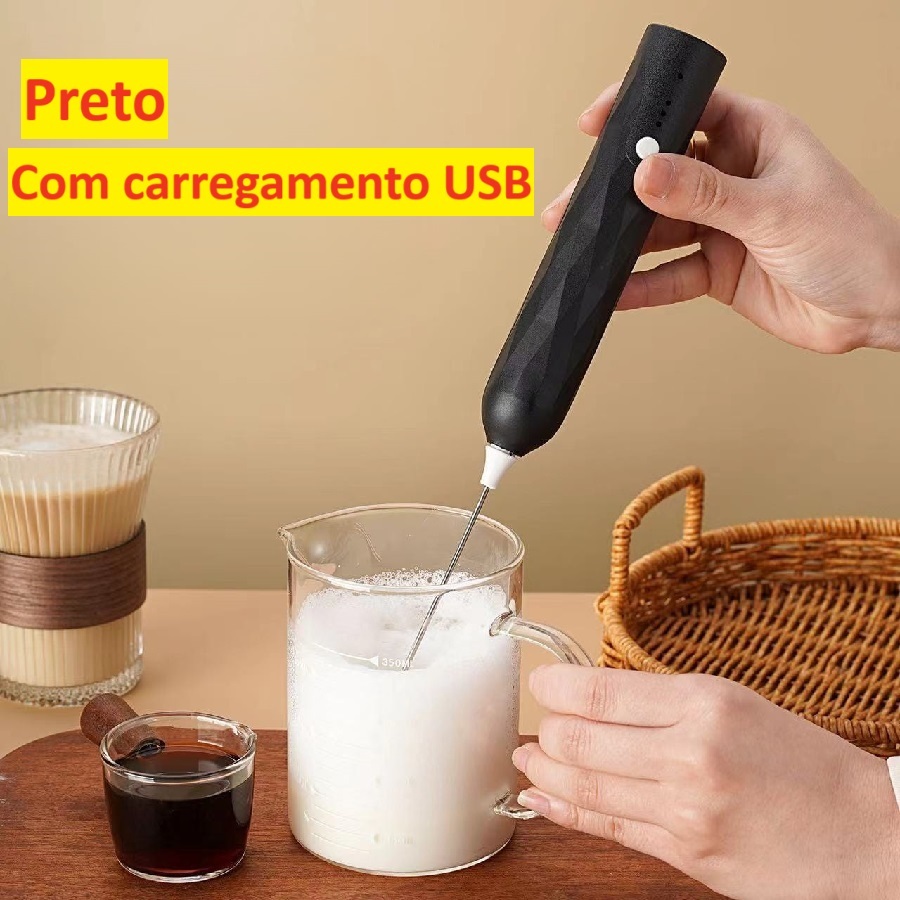 Batedor De Leite Em Pó Elétrico De Aço Inoxidável Ovo Automático Com ...