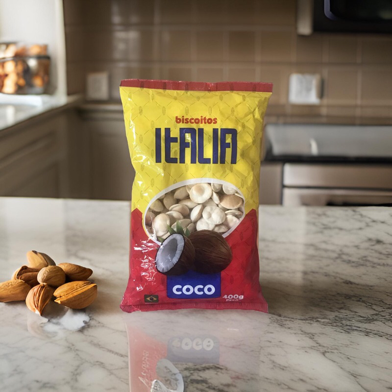 Biscoito De Coco Itália Poca Olho Poca Zoi Coquinho 400g Kit com 5 ...