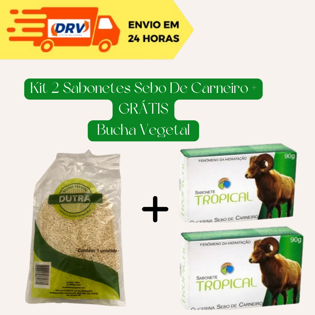 Kit Sabonetes Sebo de Carneiro Anti Séptico Barra Tropical Glicerinado ...