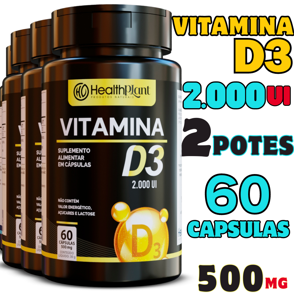 Vitamina D3 2000 UI 60 capsulas 100% Original | Shopee Brasil