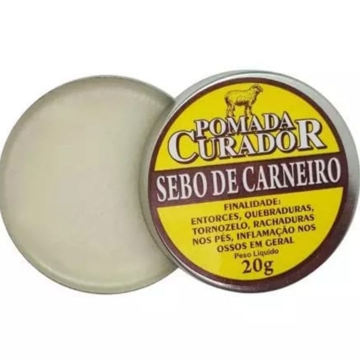 Kit c/-03 Pomada Sebo De Carneiro Curador Lata 20g | Shopee Brasil