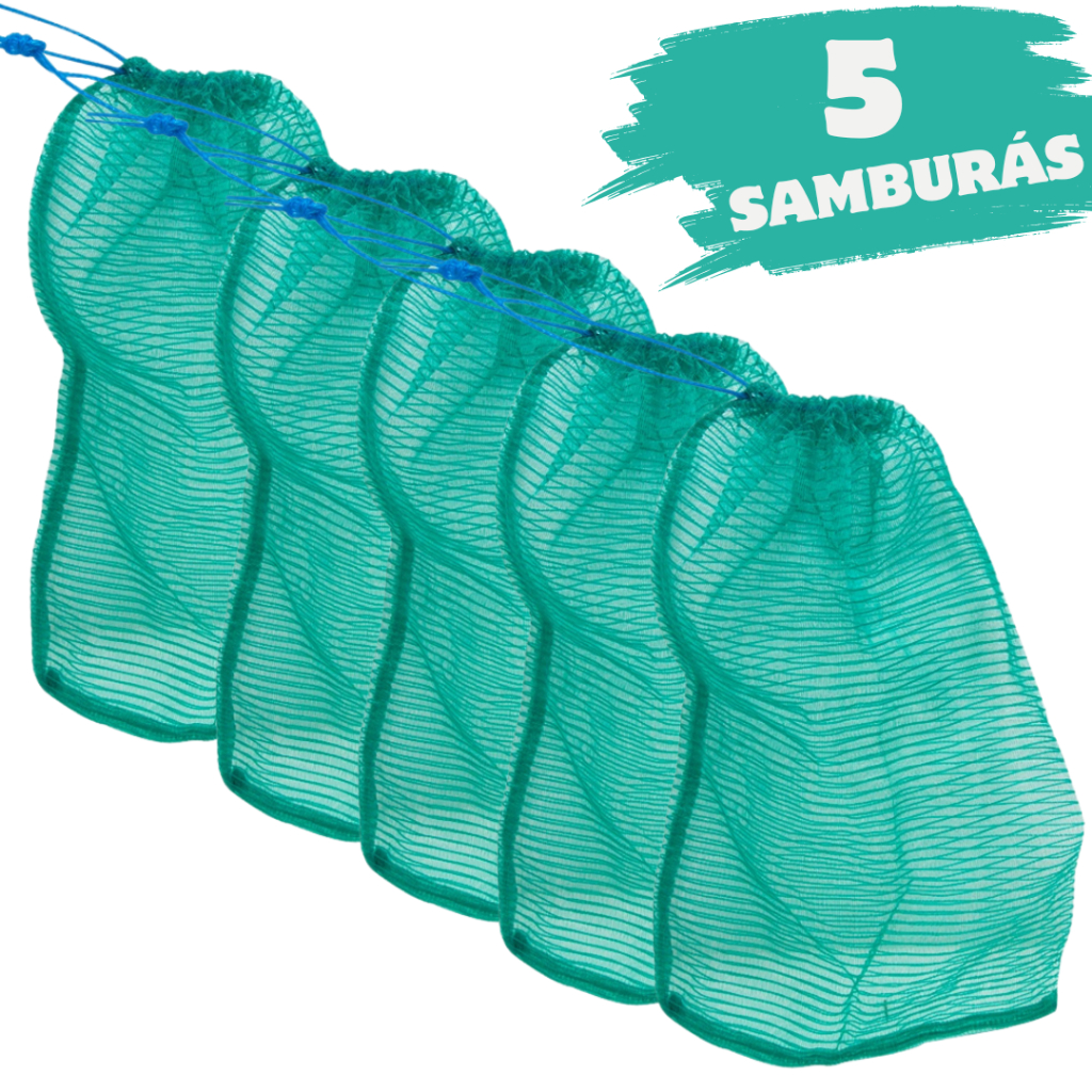 Kit Pesca 5 Samburá 120cm Saco Viveiro Nylon Nº4 Covo Sacola Guarda ...