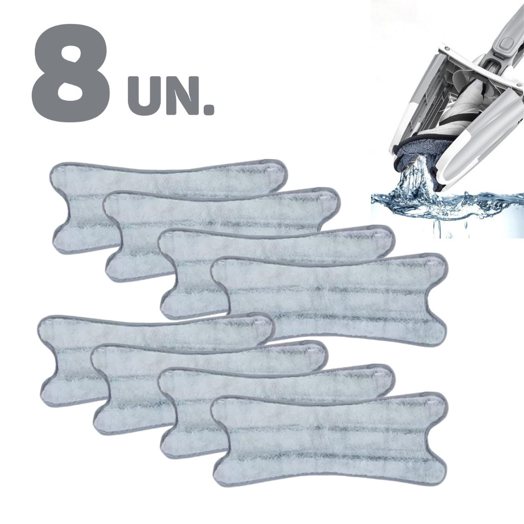 Kit Com 8 Refil XMOP Mop X Twist XMOP Giratório Rodo Lava E Seca Com ...