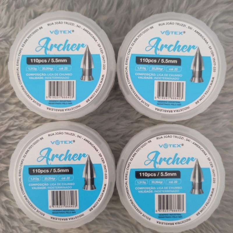 Kit c/ 4 cx de Chumbinhos Votex Archer - 5.5 mm com 440 unidades ...