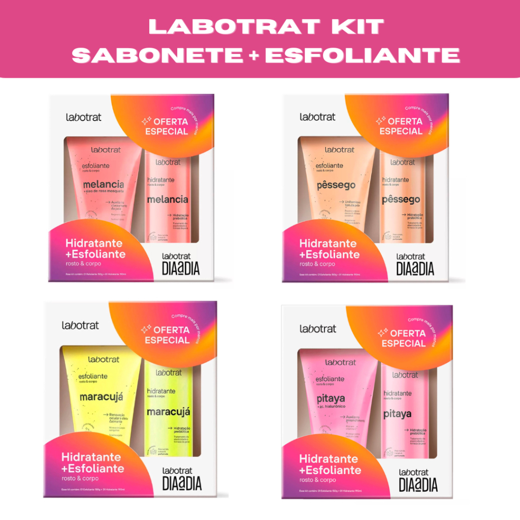 Kit Labotrat Pele Corpo Dia dia Esfoliante 150g + Hidratante 190g ...