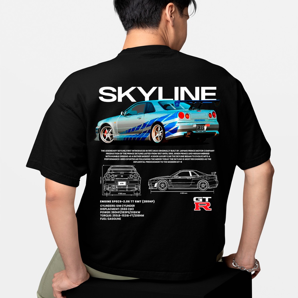 CAMISETA UNISSEX SKYLINE GTR VELOZES E FURIOSOS brian o'conner 100 ...
