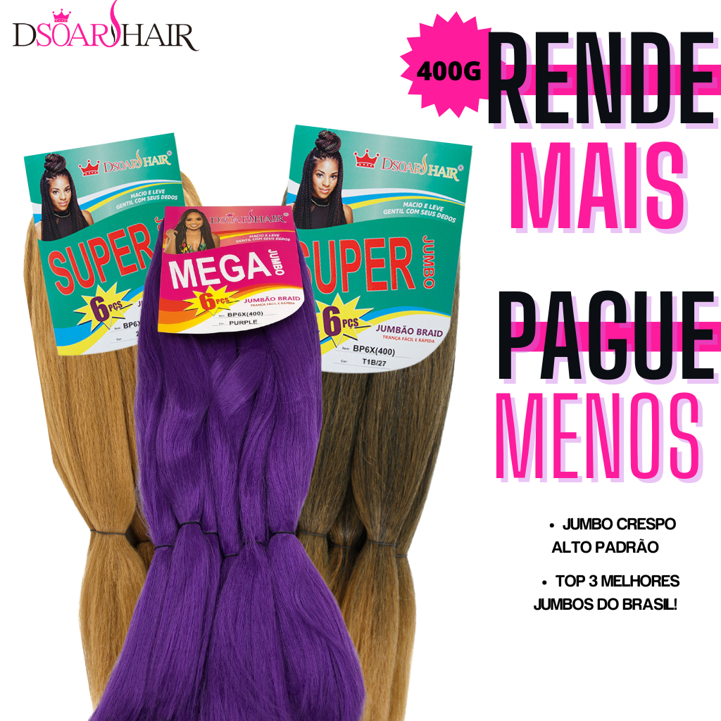 Cabelo Super Jumbao Hair para Box Braids Factory Direct DsoarHair 400g ...