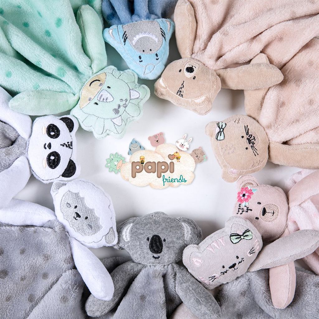 NANINHA DE MICROFIBRA/ CHEIRINHO PAPI FRIENDS 36CM X 36 CM | Shopee Brasil