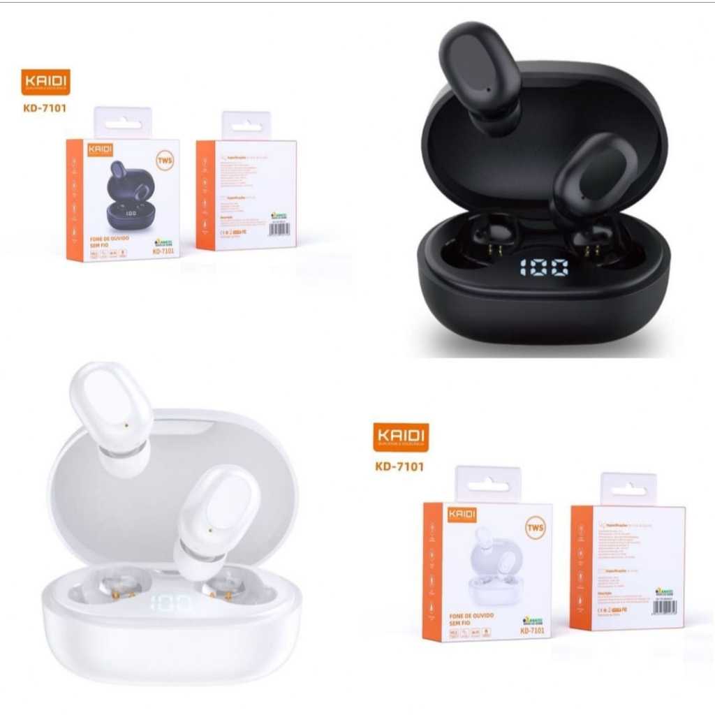 Super Fone De Ouvido ORIGINAL Bluetooth 5.3 TWS Touch Kaidi KD-7101 ...