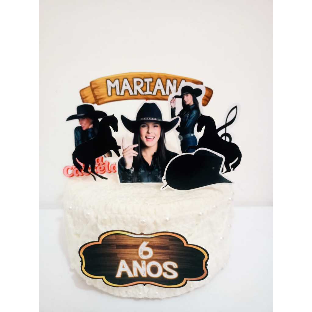 Topo Topper Decoração De Bolo Enfeite Ana Castela | Shopee Brasil