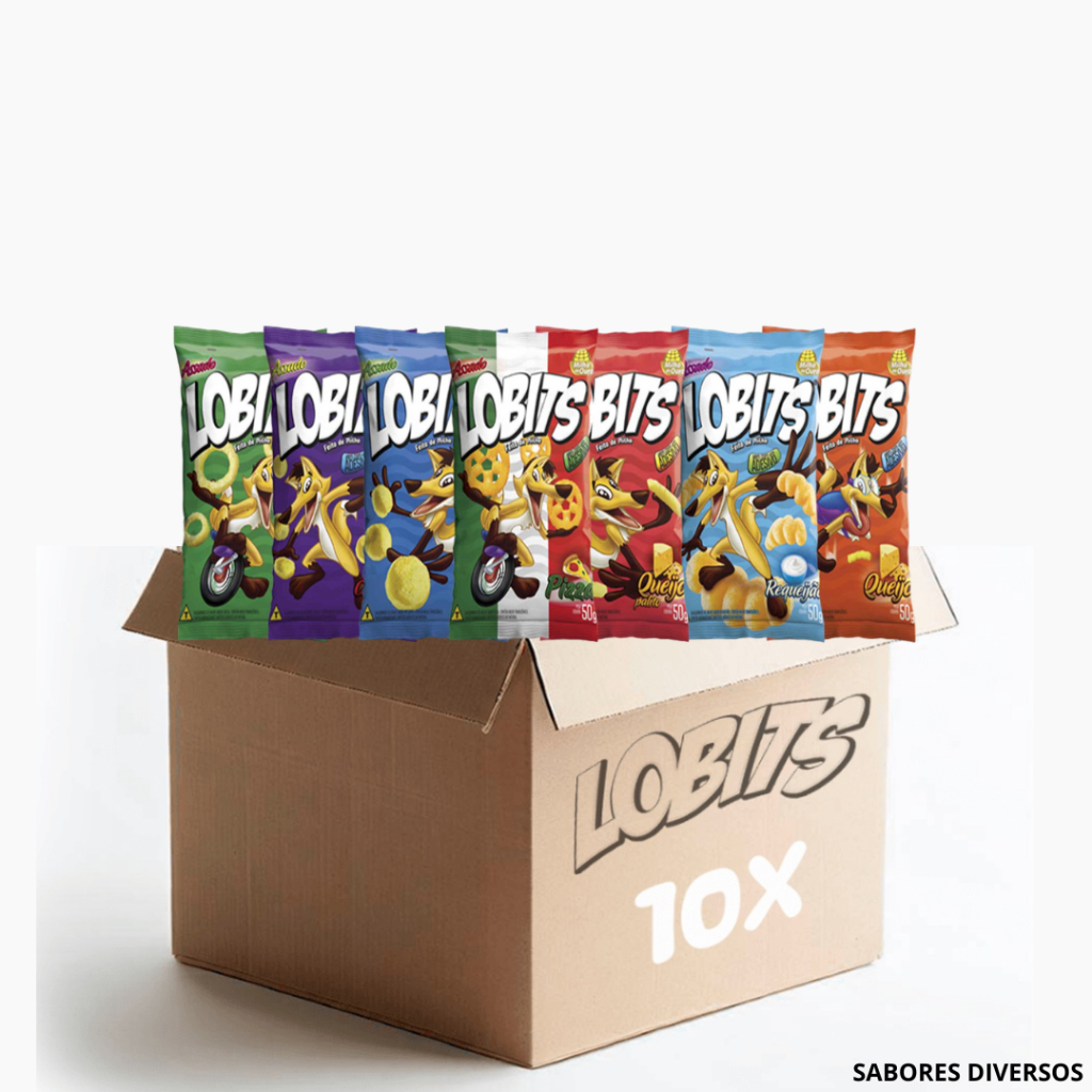 Kit Salgadinho Lobits Sabores diversos- 10 unidades de 40g | Shopee Brasil