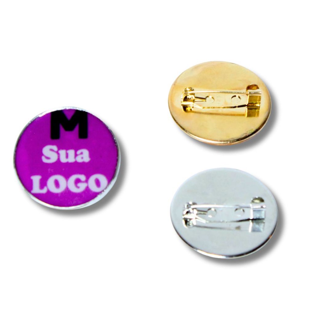 Broche Redondo Colorido Resina 25mm Personalizado com marca | Shopee Brasil