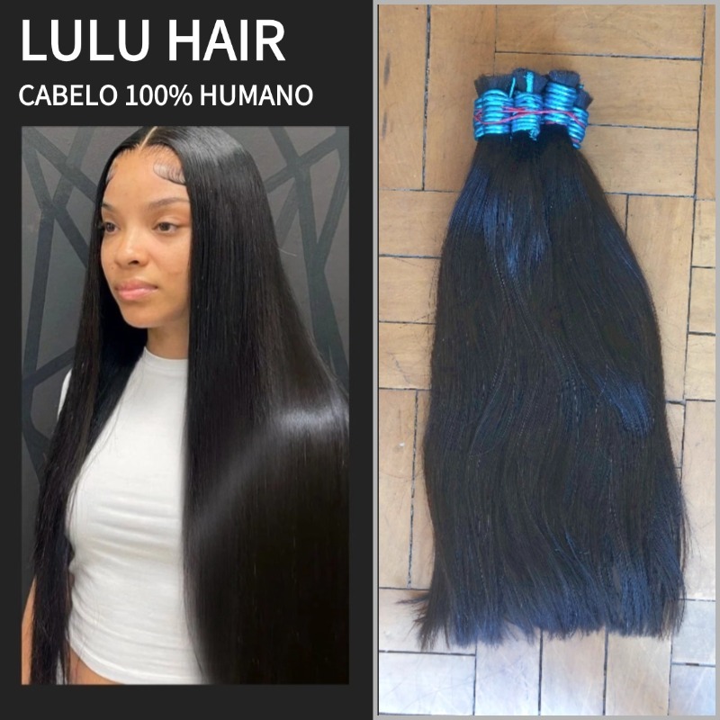 Cabelo 100% Humano 25-50 Gramas Cabelo Indiano liso ondulado liga azul ...