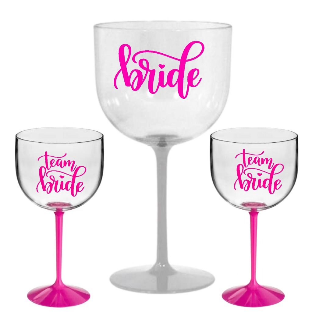 Kit 15 taças de gin 450ml Bicolor 14 team bride + 1 bride Personalizada ...