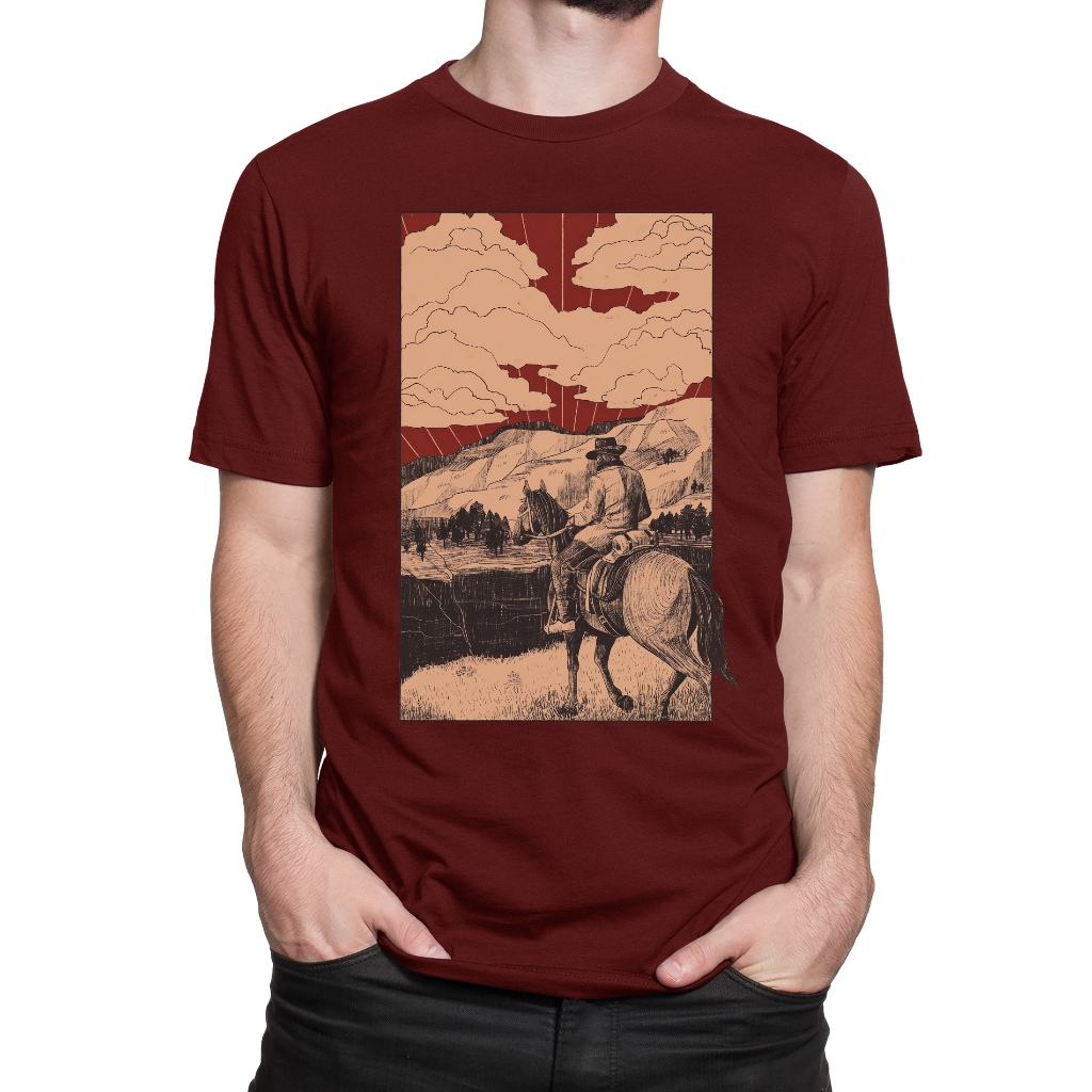 Camiseta Básica Red Dead Redemption Game 100% Algodão Camisa Manga ...