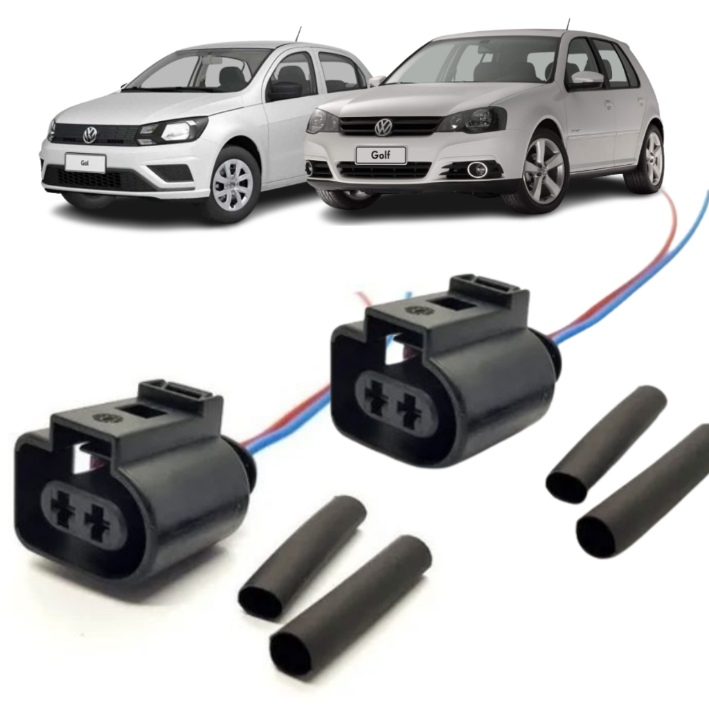 2x Par Plug Conector Chicote Pisca Dianteiro VW Volkswagen Fusca ...